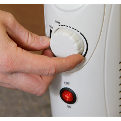 Sealey Oil-Filled Radiator Mini 800W/230V 6 Element Thermostat Control ...