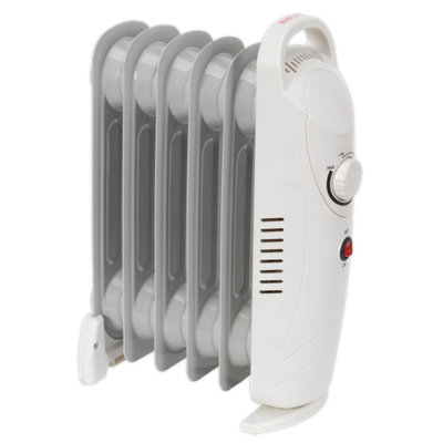 Sealey Oil-Filled Radiator Mini 800W/230V 6 Element Thermostat Control ...