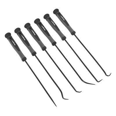 Sealey Pick & Hook Set 6 Pcs Extra-Long With Black Finished Steel ...