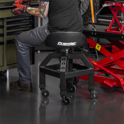 Sealey Pneumatic Creeper Stool With Adjustable Height Swivel Seat SCR03B