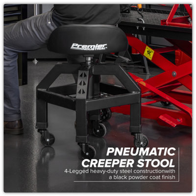 Sealey Pneumatic Creeper Stool With Adjustable Height Swivel Seat SCR03B