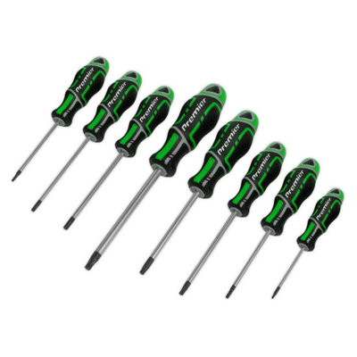 Sealey Premier 8 Piece Screwdriver Set Trx-Star Hi-Vis Green GripMAX ...