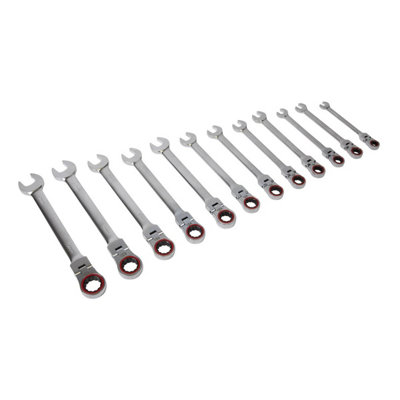 Sealey Premier Platinum Flexi-Head Ratchet Combination Spanner Set 12pc AK63942