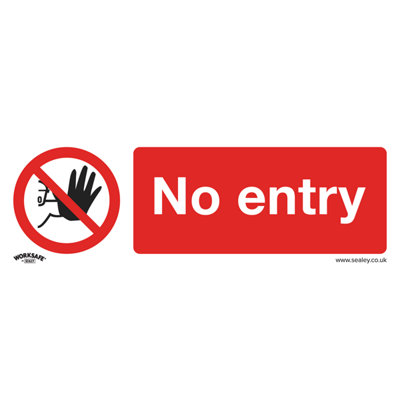 Sealey Prohibition Safety Sign No Entry Rigid Plastic 300 x 100mm SS14P1