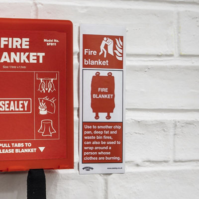 Sealey Safe Conditions Safety Sign Fire Blanket Self-Adhesive Vinyl x10 ...
