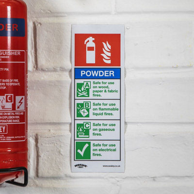 Sealey Safe Conditions Sign Powder Fire Extinguisher Rigid Plastic x10 ...