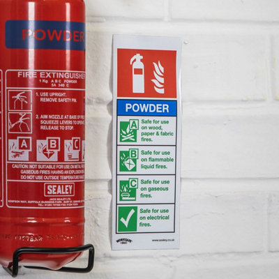 Sealey Safe Conditions Sign Powder Fire Extinguisher Self-Adhesive x10 ...
