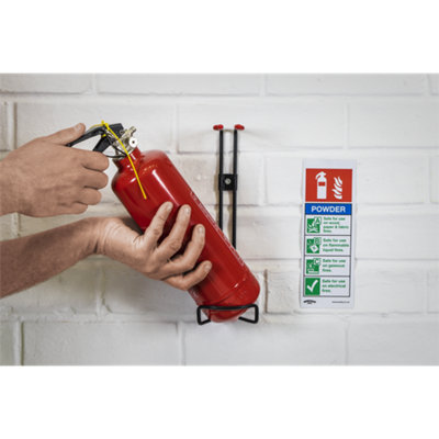 Sealey Safe Conditions Sign Powder Fire Extinguisher Self-Adhesive x10 ...