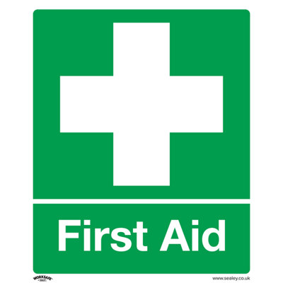 Sealey Safety Sign First Aid Rigid Plastic Office/Workshop 250 x 300mm ...