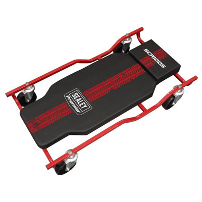 Sealey SCR100S Steel Creeper with 4 Rough Ground Wheels