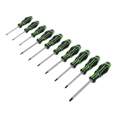 Buy Sealey Screwdriver Set 10 Pieces TRX-Star GripMAX HiVis Green Hand ...