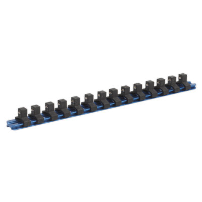 Sealey Socket Retaining Rail With 14 Clips Aluminium 3/8" Square Drive ...