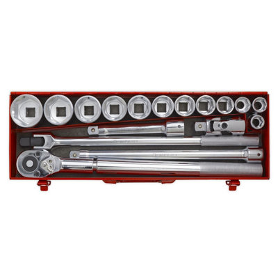 Sealey Socket Set 17 Pieces 3/4" Square Drive WallDrive Metric Silver ...