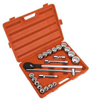 Sealey Socket Set 22 Pieces 3/4" Square Drive 12 Point WallDrive Metric ...