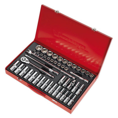 Sealey Socket Set 46 Pieces 1/2" Square Drive 6 Point WallDrive ...