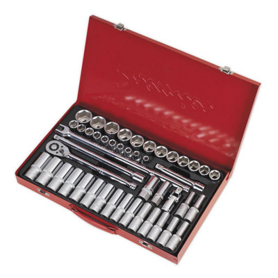 Sealey Socket Set 46 Pieces 1/2" Square Drive 6 Point WallDrive ...