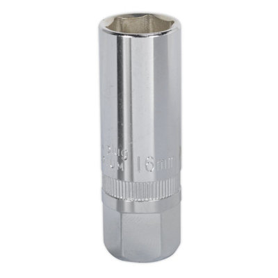 Sealey Spark Plug Socket 16mm 3/8"Sq Drive - Magnetic AK654