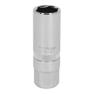 Sealey Spark Plug Socket 16mm 3/8" Square Drive Chrome Vanadium Steel ...