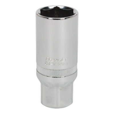 Sealey Spark Plug Socket 21mm 3/8" Square Drive Chrome Vanadium Steel ...