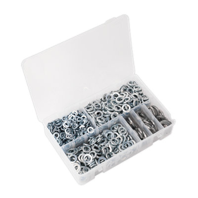 Sealey Spring Washer Assortment 1010 Pieces M6-M16 Metric Zinc DIN 127B ...