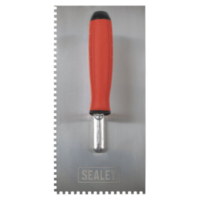 Sealey Stainless Steel 270mm Notched Trowel Rubber Handle Soft Grip 4mm T7804