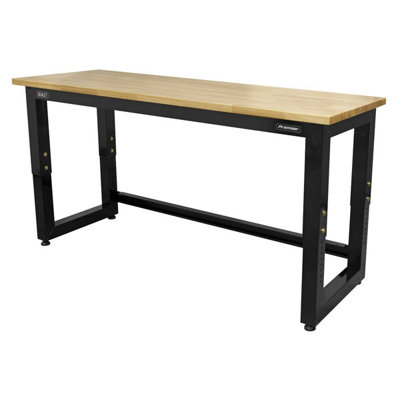 Sealey Steel Adjustable Workbench with Wooden Worktop 1830mm - Heavy ...