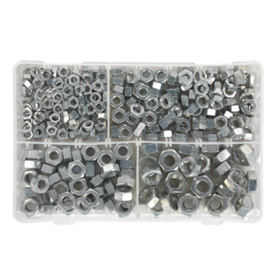 Sealey Steel Nut Assortment 320pc 1/4"-1/2"UNC