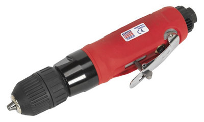 Sealey Straight Air Drill With Keyless Chuck 10mm 2500rpm - Red/Black ...