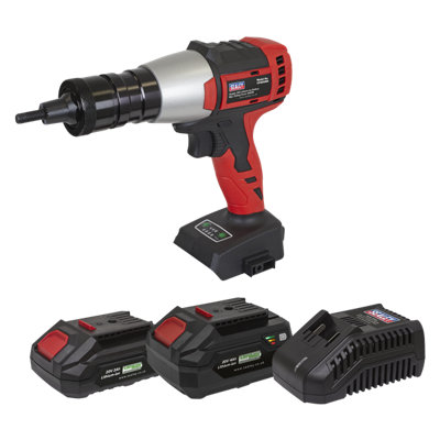 Sealey SV20 Series Brushless Cordless Nut Riveter 20V 2 Batteries ...