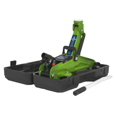 Sealey Trolley Jack 2 Tonne Hi-Vis Short Chassis with Storage Case ...