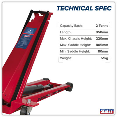 Sealey Trolley Jack 2 Tonne High Lift Low Profile 2200HL