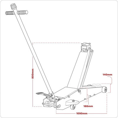 Sealey Trolley Jack 2 Tonne Long Reach High Lift Commercial 2201HL