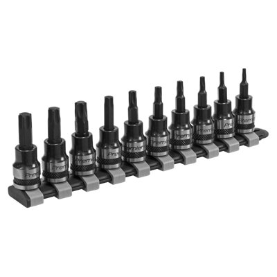 Sealey TRX-Star Socket Bit Set 10 Pieces 3/8" Square Drive Black Series ...