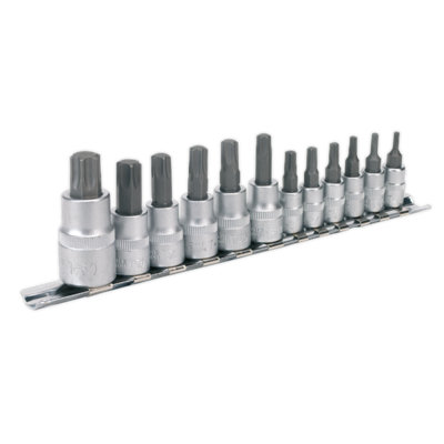 Sealey TRX-Star Socket Bit Set 12 Pieces 1/4" 3/8" & 1/2" Square Drive ...