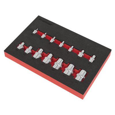 Sealey TRX-Star Socket Set 14 Pieces 1/4" 3/8" 1/2" Square Drive E4-E24 ...