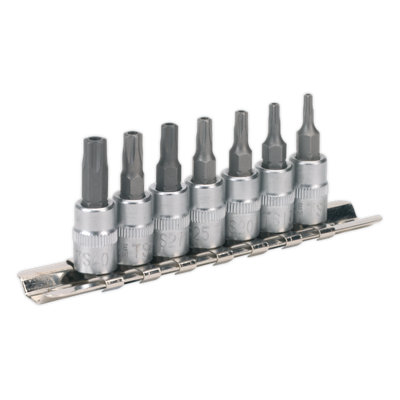 Sealey TRX-TS Security Socket Bit Set 7 Pieces - 1/4" Square Drive Tool ...