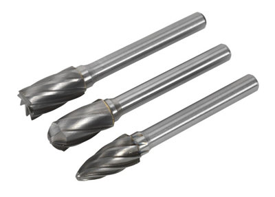 Sealey Tungsten Carbide Rotary Burr Set 3pc Ripper/Coarse SDBCK3