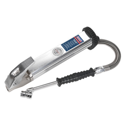 Sealey Tyre Inflator Long Type With Twin Push-On Connector 0-9.6bar SA39