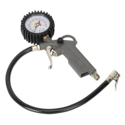 Sealey Tyre Inflator With Dial Type Gauge & Rubber Protector 0-12 Bar SA332