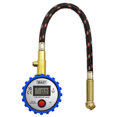 Sealey Tyre Pressure Gauge Digital With Leader Hose & Quick Release TST ...