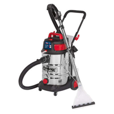 Sealey Valet Machine Wet & Dry With Two Fixed Wheels 30L Stainless Bin ...