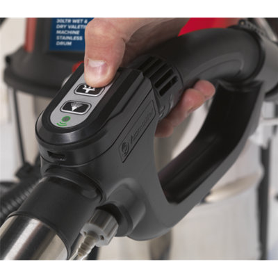 Sealey Valet Machine Wet & Dry With Two Fixed Wheels 30L Stainless Bin ...