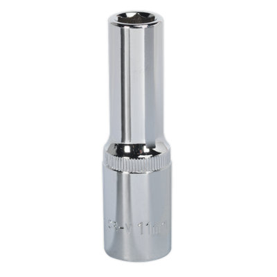 Sealey WallDrive Socket 11mm Deep 1/2" Square Drive Fully Polished Tool ...