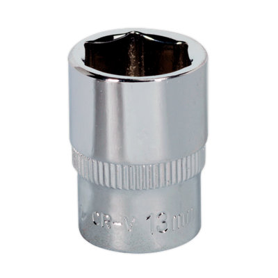 Sealey WallDrive Socket 13mm 1/4" Square Drive Fully Polished Finish ...