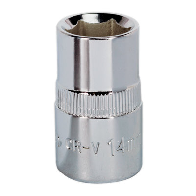 Sealey WallDrive Socket 14mm 1/2" Square Drive Fully Polished Finish ...