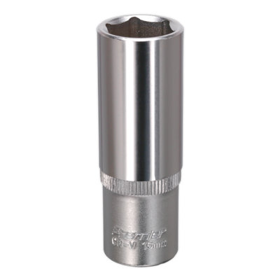 Sealey WallDrive Socket 16mm Deep 3/8" Square Drive Chrome Vanadium ...