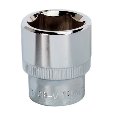 Sealey WallDrive Socket 18mm 3/8" Square Drive Fully Polished Finish ...