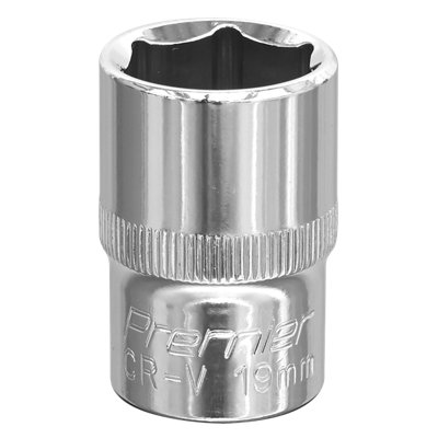 Sealey WallDrive Socket 19mm 1/2" Square Drive Fully Polished Finish ...