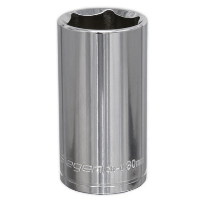 Sealey WallDrive Socket 30mm Deep 1/2" Square Drive Chrome Vanadium ...