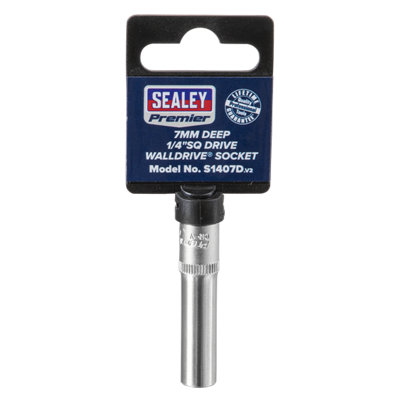 SEALEY WALLDRIVE SOCKET 7MM DEEP 1/4" SQUARE DRIVE CHROME VANADIUM ...